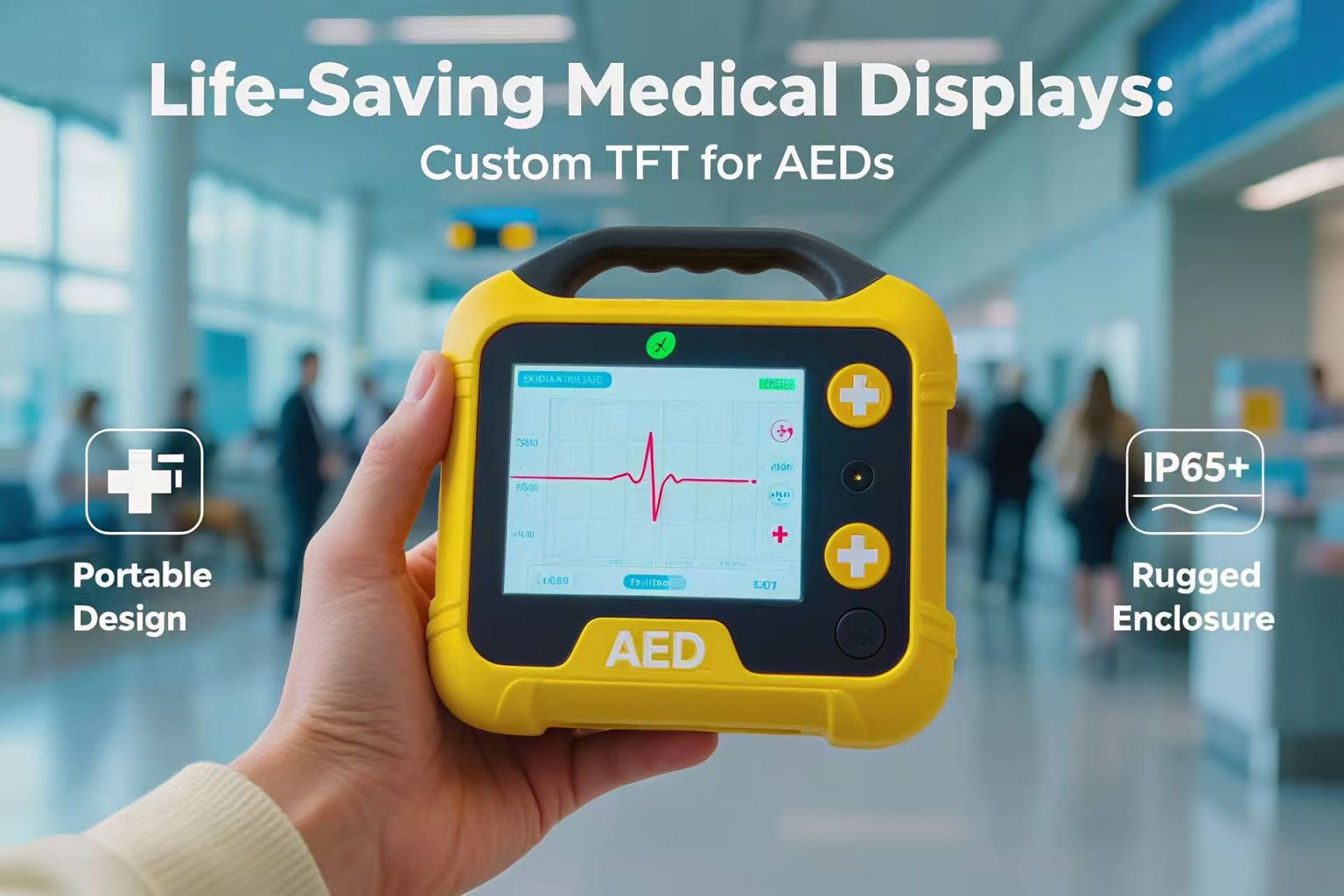 Custom Medical Displays For AEDs | IP65 AG Anti-UV